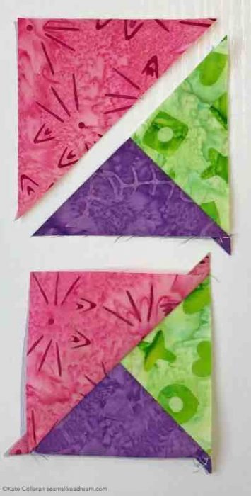 Quarter Square Triangles Tutorial - Kate Colleran Designs
