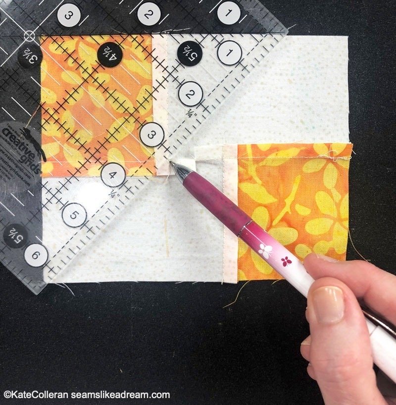 Shaded Four Patch Quilt Block - Kate Colleran Designs