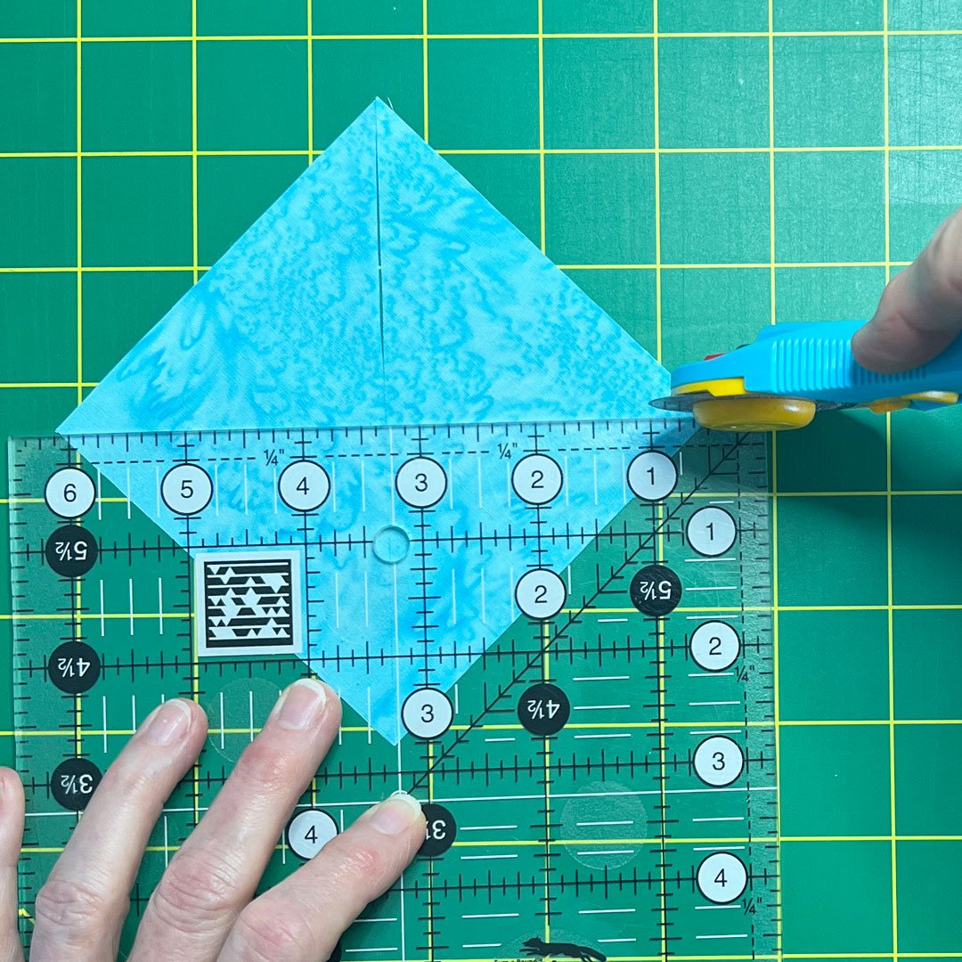 How to easily cut quilt squares on the diagonal - Kate Colleran Designs